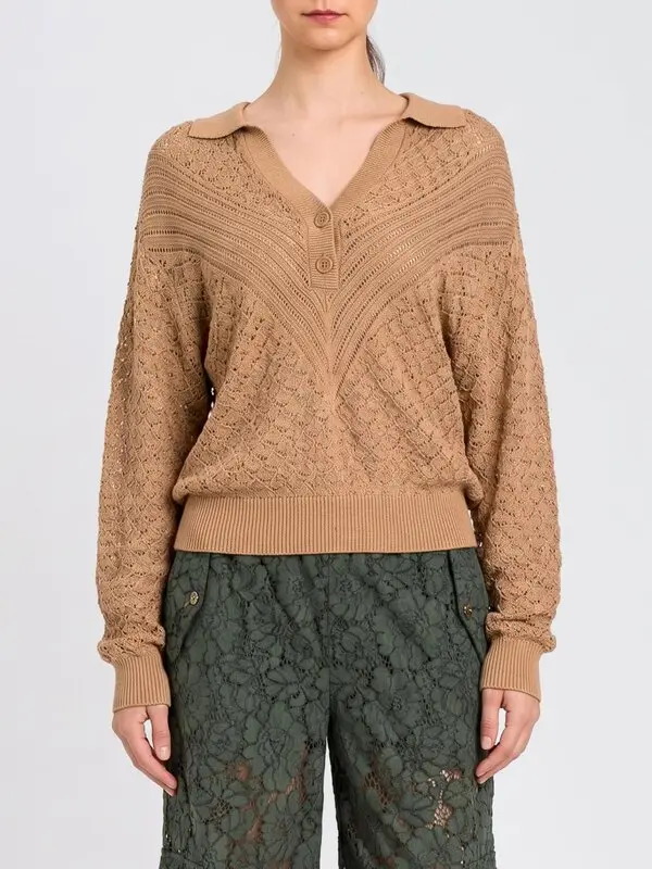 TWINSET Viscose Knit Polo Shirt