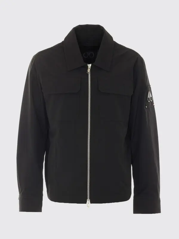 Moose Knuckles Technical Fabric Shirt Jacket With Zip Closure And Logo