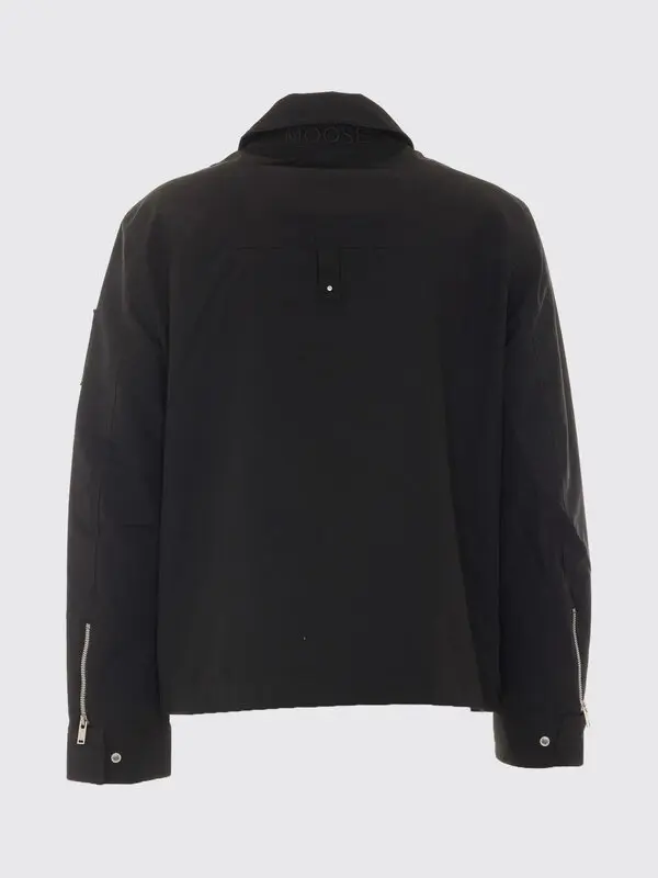 Moose Knuckles Technical Fabric Shirt Jacket With Zip Closure And Logo