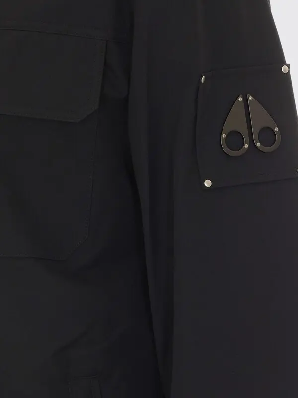 Moose Knuckles Technical Fabric Shirt Jacket With Zip Closure And Logo