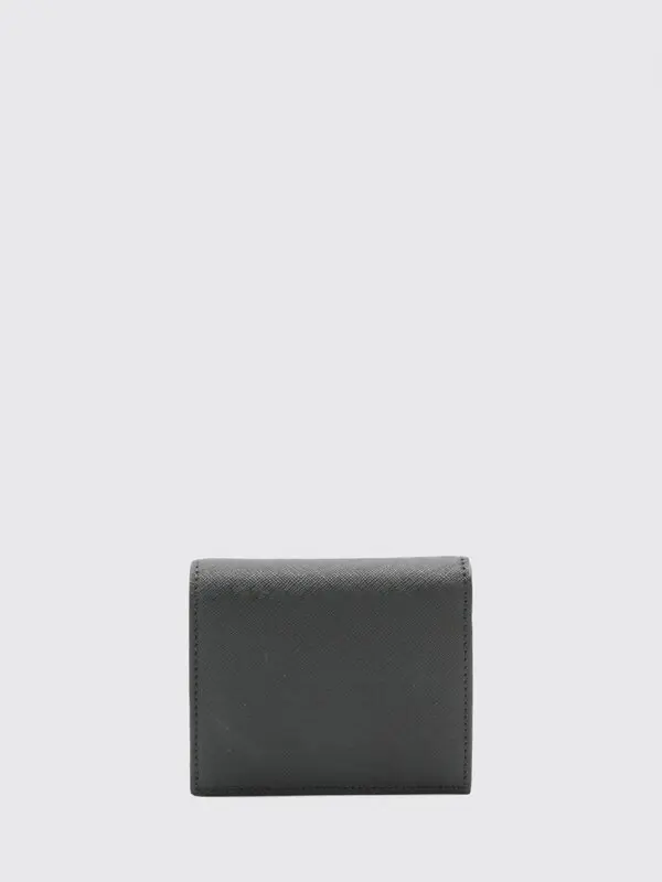 VIVIENNE WESTWOOD Saffiano Leather Bifold Wallet With Orb Logo Plaque