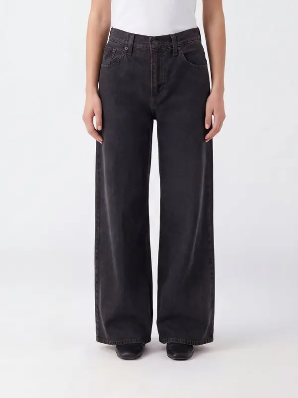 LEVI'S High-waisted Flared Jeans In Distressed Cotton Denim - Brown