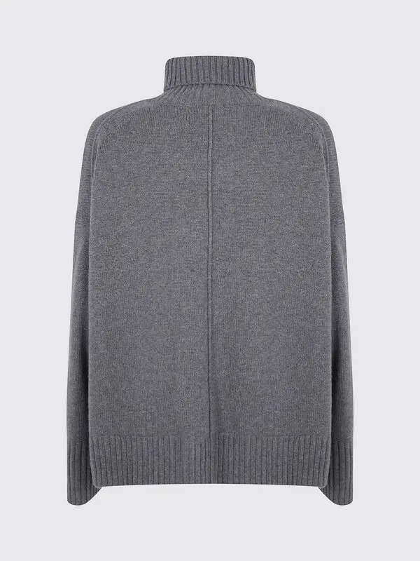 Soeur Merino Wool Turtleneck Jumper With Dropped Shoulders And Ribbed Trims - Grey