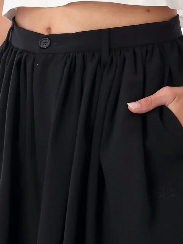 MAISON MARGIELA High-waisted Wide Leg Bermuda Shorts In Wool Blend