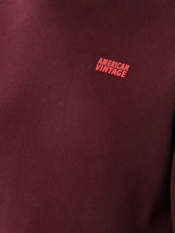 American Vintage Oversized Hooded Sweatshirt With Kangaroo Pocket In Stretch Cotton