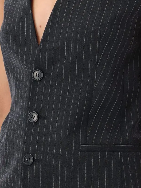 MAISON MARGIELA Pinstriped Tailored Waistcoat In A Slim Fit Wool Blend