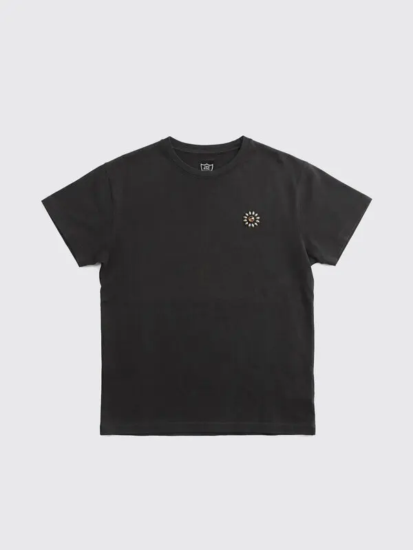HTC LOS ANGELES Cotton T-shirt With Rhinestone Embroidery - Black