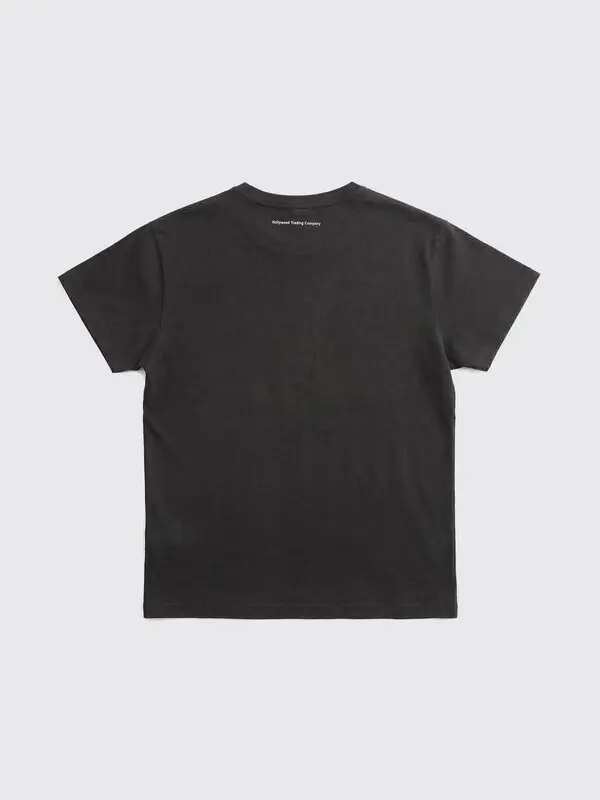 HTC LOS ANGELES Cotton T-shirt With Rhinestone Embroidery - Black