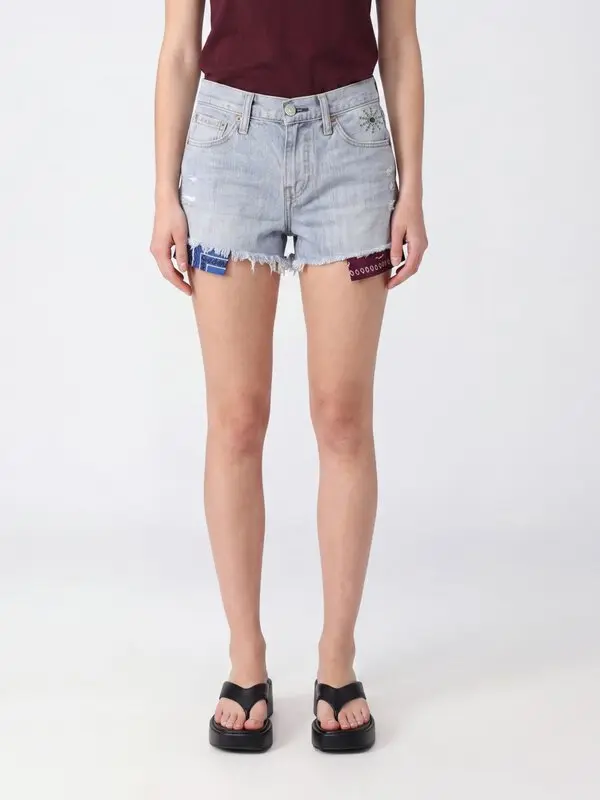 HTC LOS ANGELES Studded Shorts With Bandana Print
