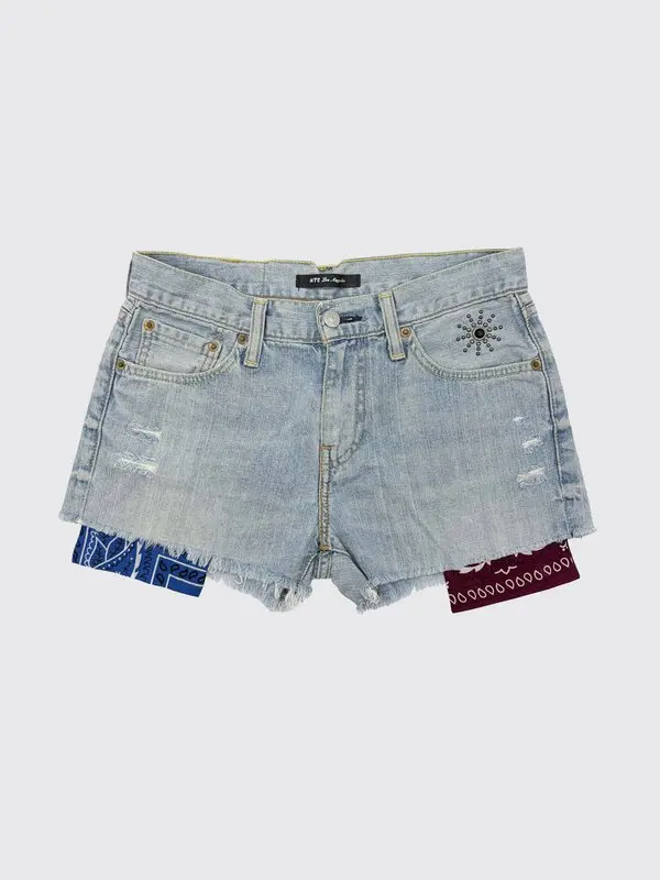 HTC LOS ANGELES Studded Shorts With Bandana Print