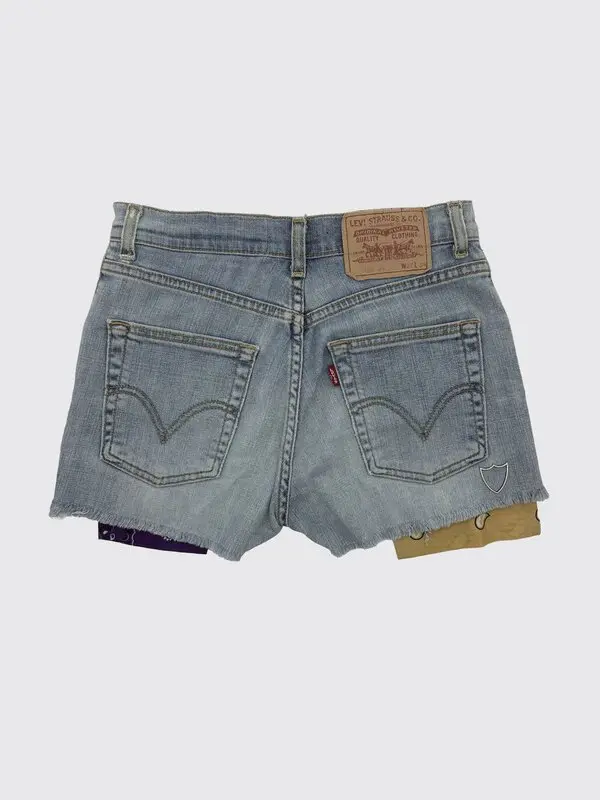 HTC LOS ANGELES Mid-rise Distressed Shorts With Bandana Detail