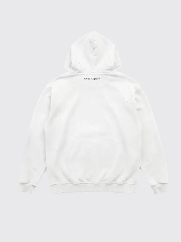 HTC LOS ANGELES Oversized Studded Cotton Hoodie With Embroidery