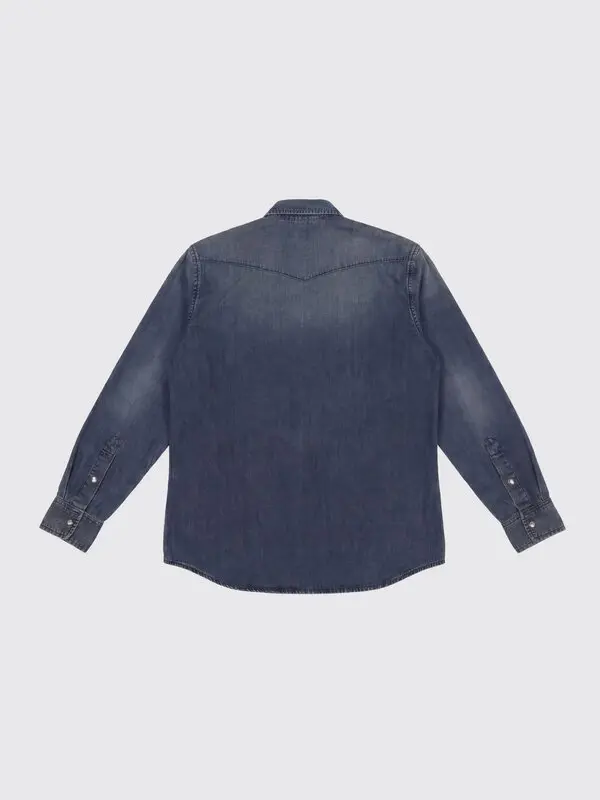 HTC LOS ANGELES Long-sleeved Denim Shirt With Studs And Patch Pockets