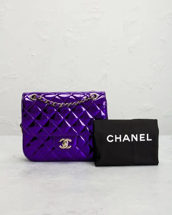 FWRD RENEW Chanel Patent Mini Hollywood Boulevard Flap Bag