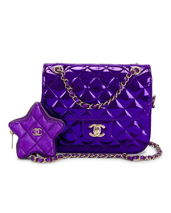 FWRD RENEW Chanel Patent Mini Hollywood Boulevard Flap Bag