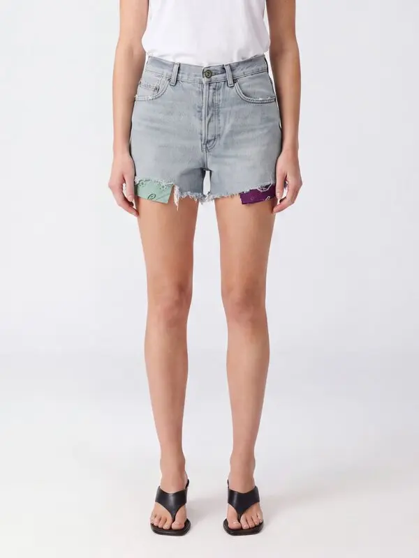 HTC LOS ANGELES High-waisted Shorts With Raw Hem