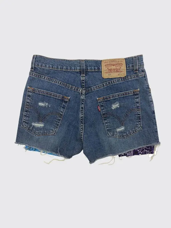 HTC LOS ANGELES High-waisted Distressed Shorts With Raw Hem