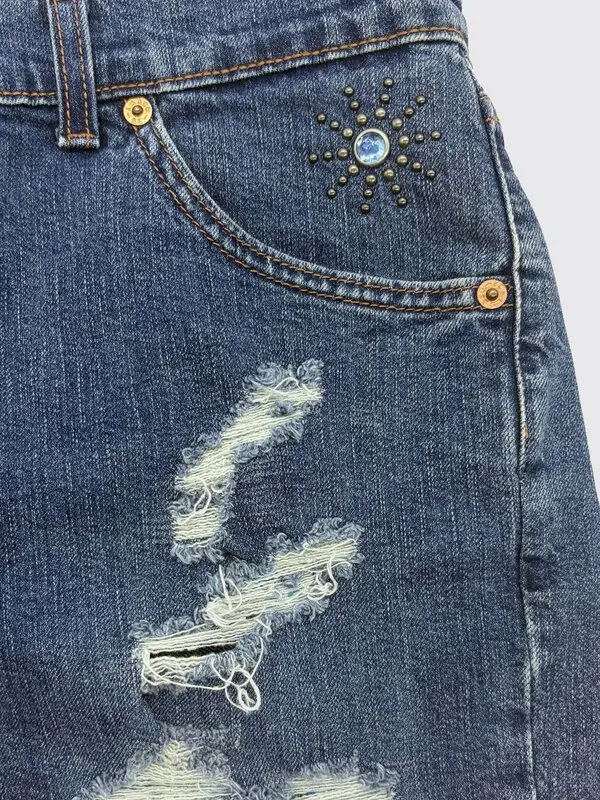 HTC LOS ANGELES High-waisted Distressed Shorts With Raw Hem