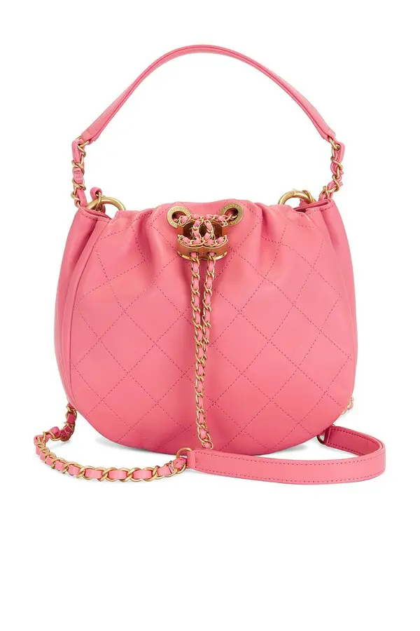 Chanel Calfskin Drawstring Bucket Bag - Pink