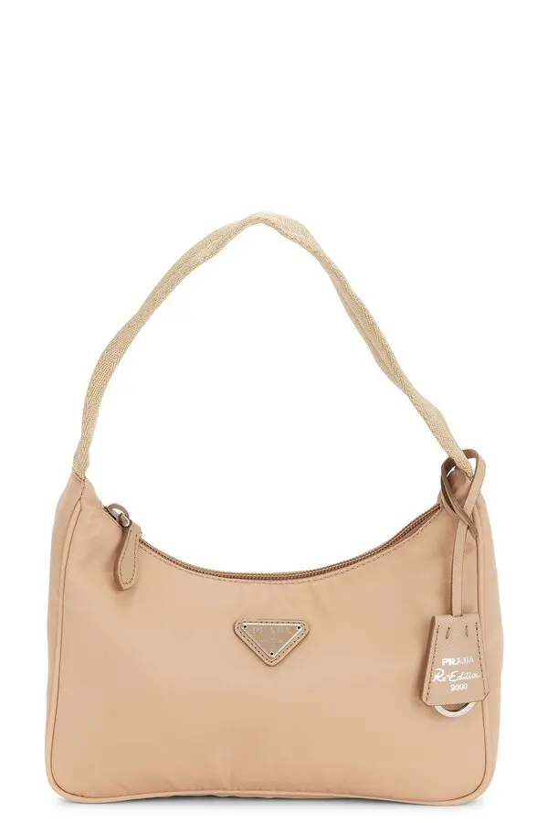 Prada Re-edition 2000 Re-nylon Mini Shoulder Bag In Beige - Cameo