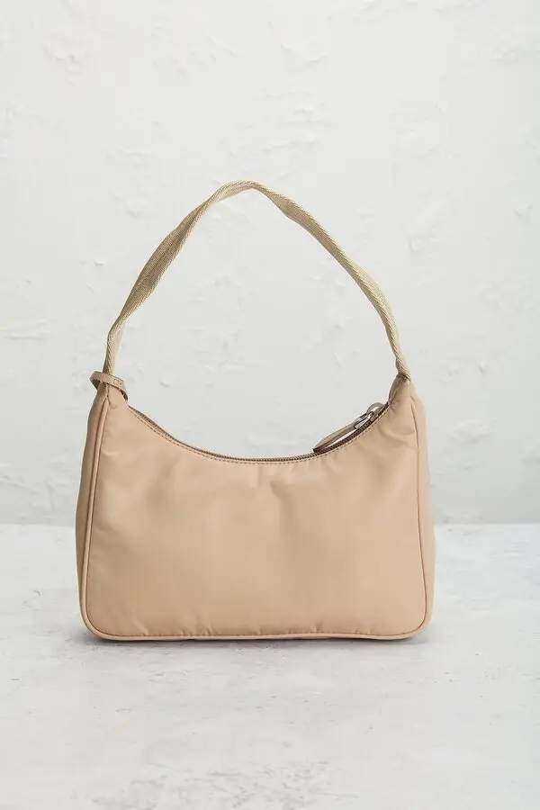 Prada Re-edition 2000 Re-nylon Mini Shoulder Bag In Beige - Cameo