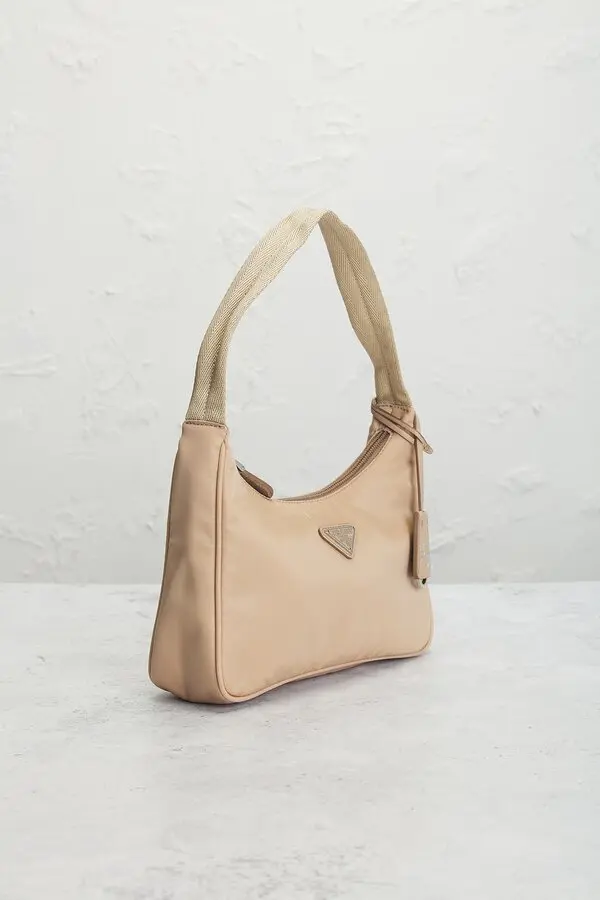 Prada Re-edition 2000 Re-nylon Mini Shoulder Bag In Beige - Cameo