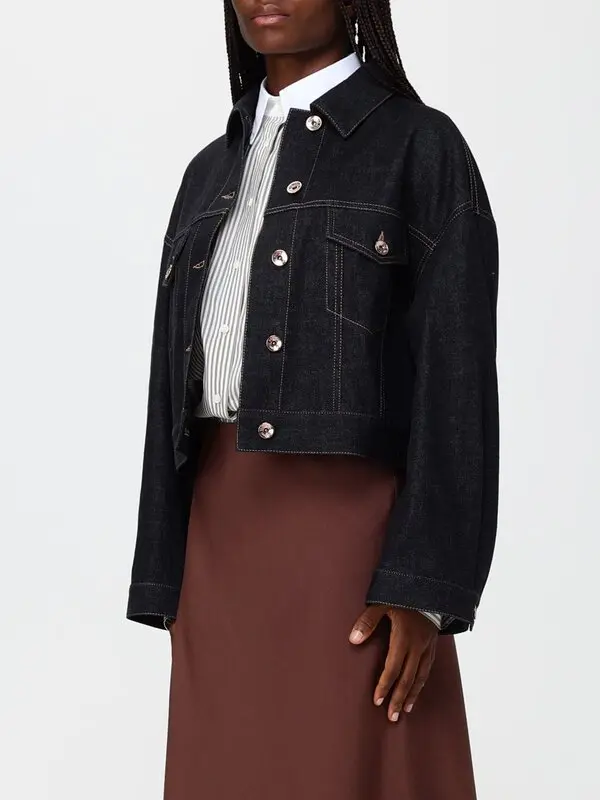 Brunello Cucinelli Cropped Relaxed-fit Denim Jacket In Cotton
