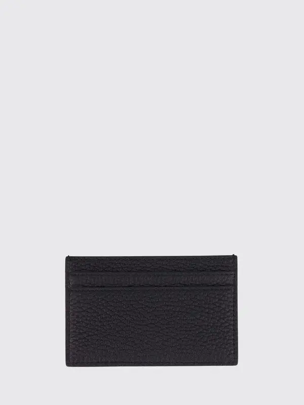 Celine Flat Grained Calfskin Card Holder With Lettering Logo