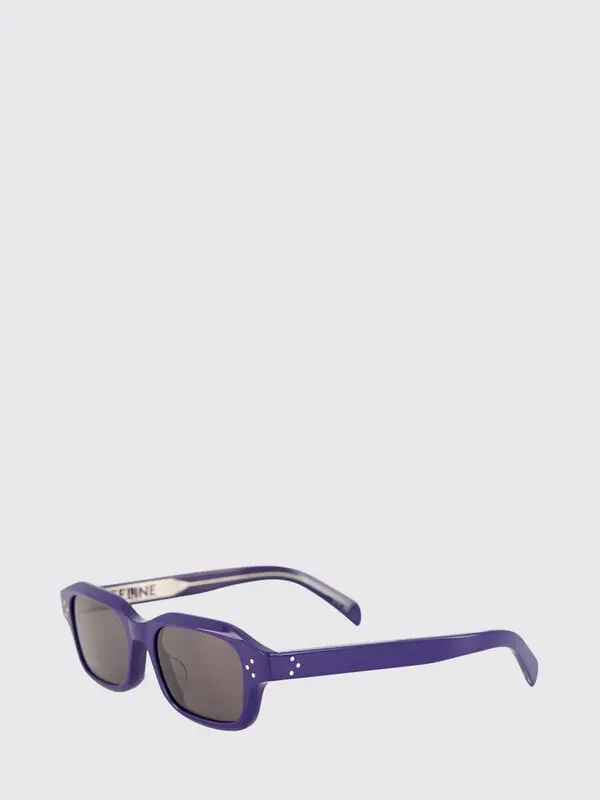 Celine Rectangular Acetate Sunglasses With Dark Lenses And Thick Temples - Navy