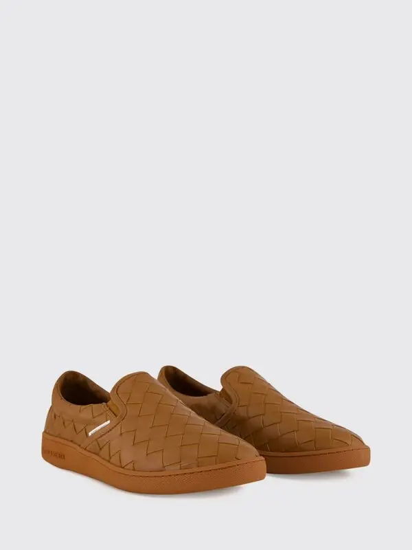 Bottega Veneta Sawyer Slip-on Sneakers In Calfskin With Woven Pattern - Brown