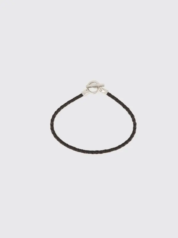 Bottega Veneta Woven Nappa Bracelet With Silver Clasp - Brown