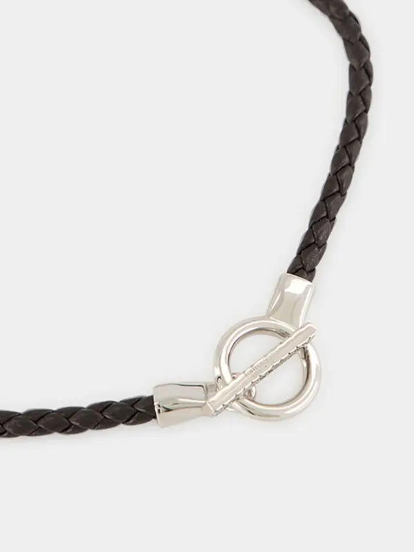 Bottega Veneta Woven Nappa Bracelet With Silver Clasp