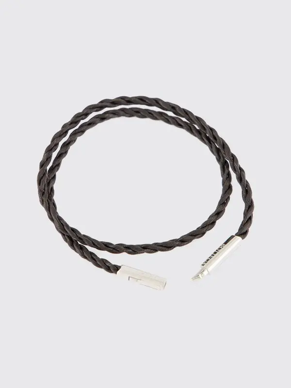 Bottega Veneta Double Rope Woven Nappa And Silver Bracelet