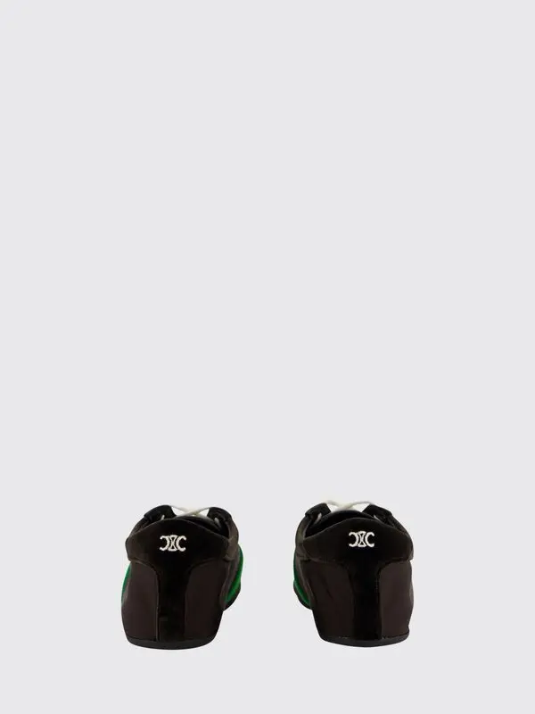 Celine Low Top Sneakers In Leather And Viscose With Contrasting Design