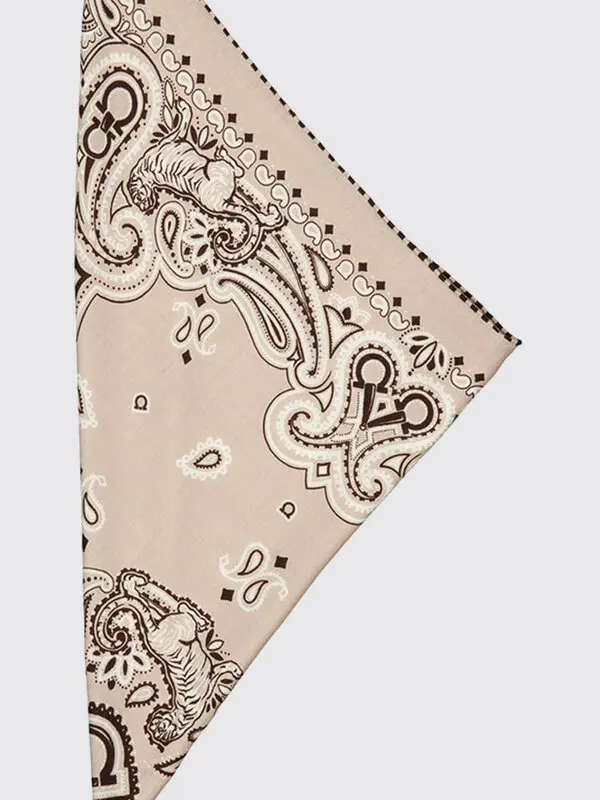 FERRAGAMO Arabesque Cashmere And Wool Triangle Scarf With Logo