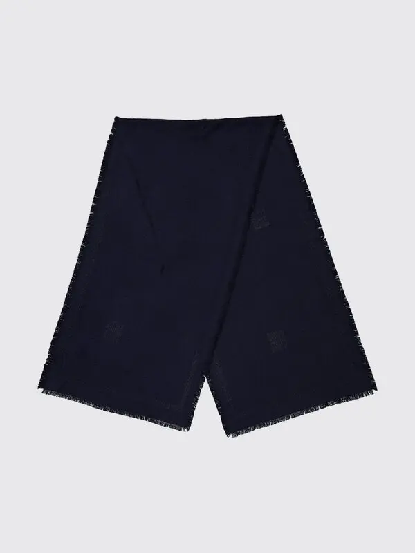 FERRAGAMO Wool And Silk Blend Scarf With Fringed Edges