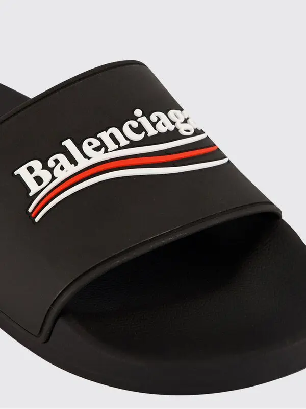 Balenciaga Contrast Logo Rubber Slide Sandals For The Beach