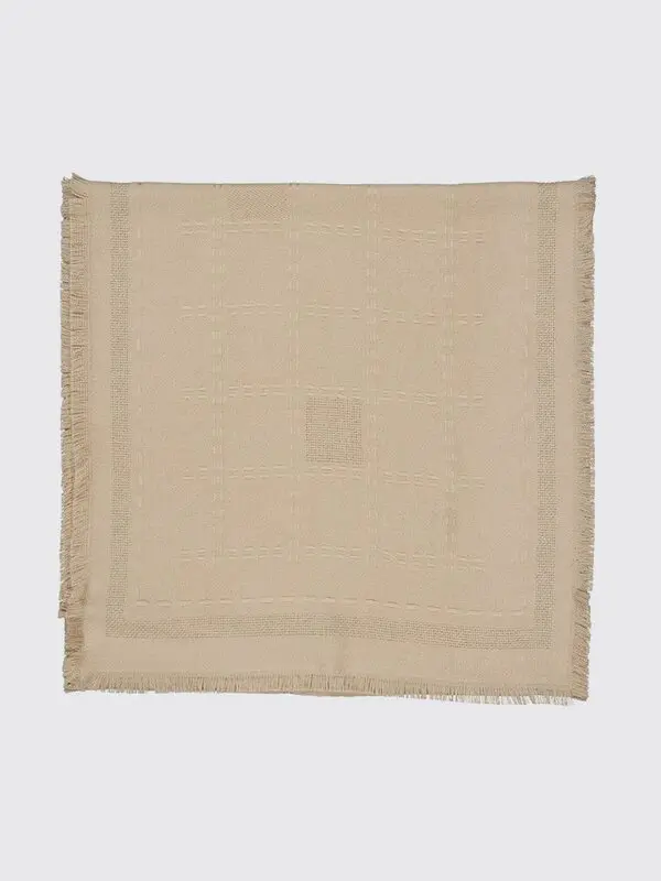 FERRAGAMO Wool And Silk Blend Scarf With Fringed Hem