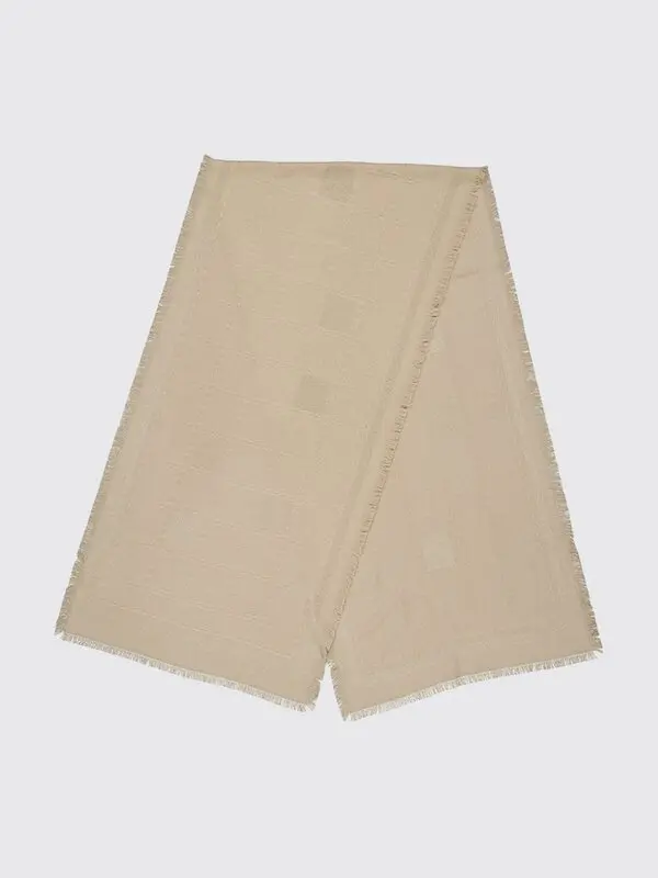 FERRAGAMO Wool And Silk Blend Scarf With Fringed Hem