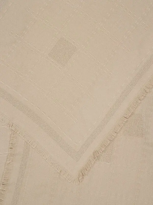 FERRAGAMO Wool And Silk Blend Scarf With Fringed Hem