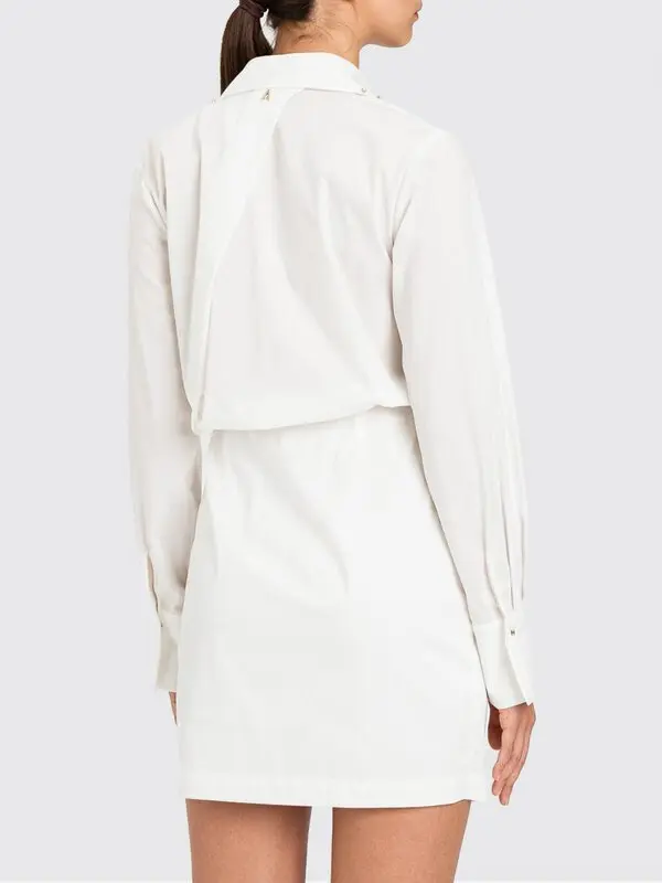 TWINSET Jewel-collar Cotton-blend Wrap Chemisier Mini Dress