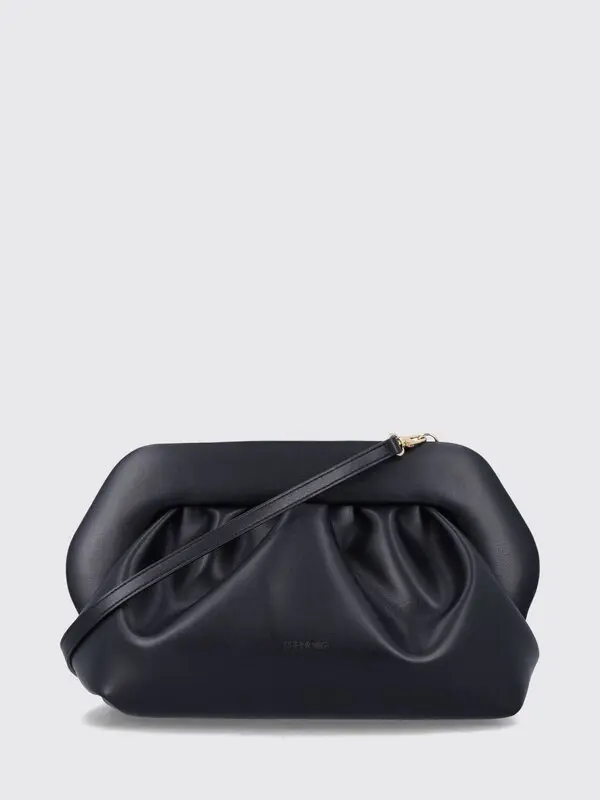 THEMOIRE Bios Draped Vegan Leather Clutch Themoiré With Strap