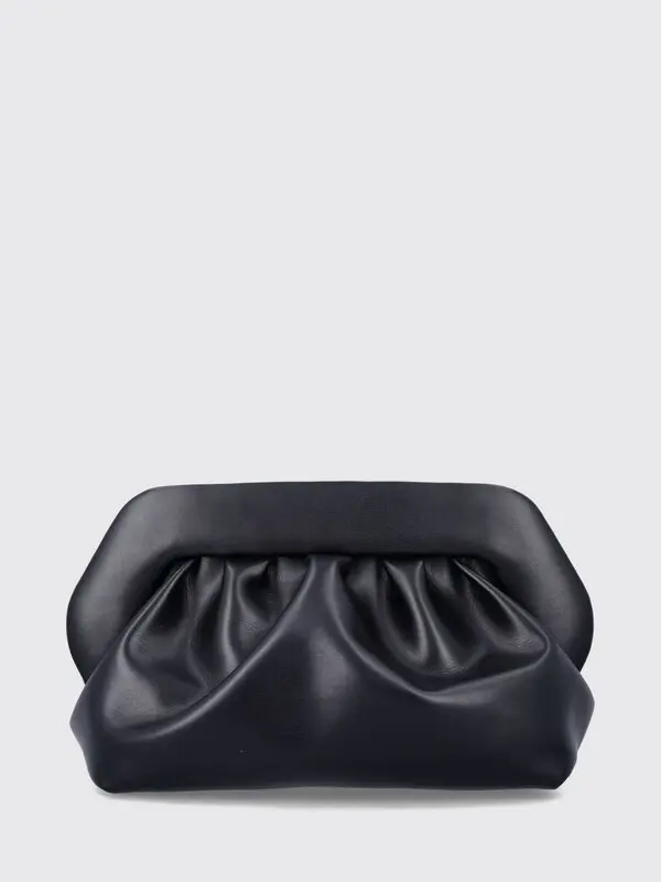 THEMOIRE Bios Draped Vegan Leather Clutch Themoiré With Strap