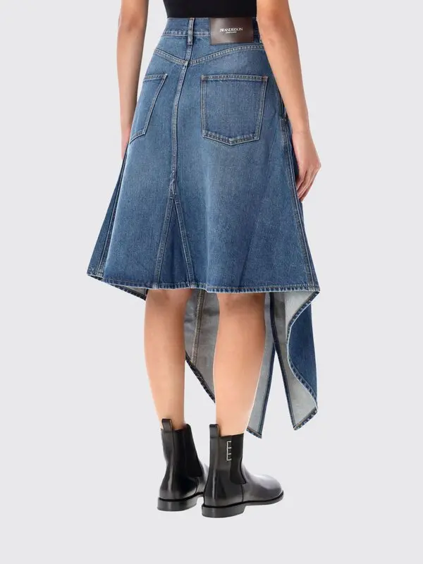 JW Anderson High-waisted Asymmetrical Denim Midi Skirt