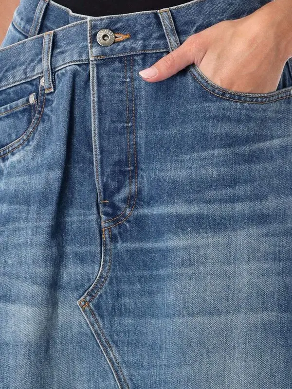 JW Anderson High-waisted Asymmetrical Denim Midi Skirt