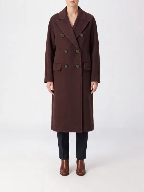 Max Mara Angus Long Double-breasted Coat In Cashmere And Alpaca