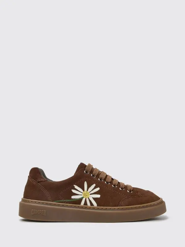 Camper Twins Suede Trainers With Floral Embroidery