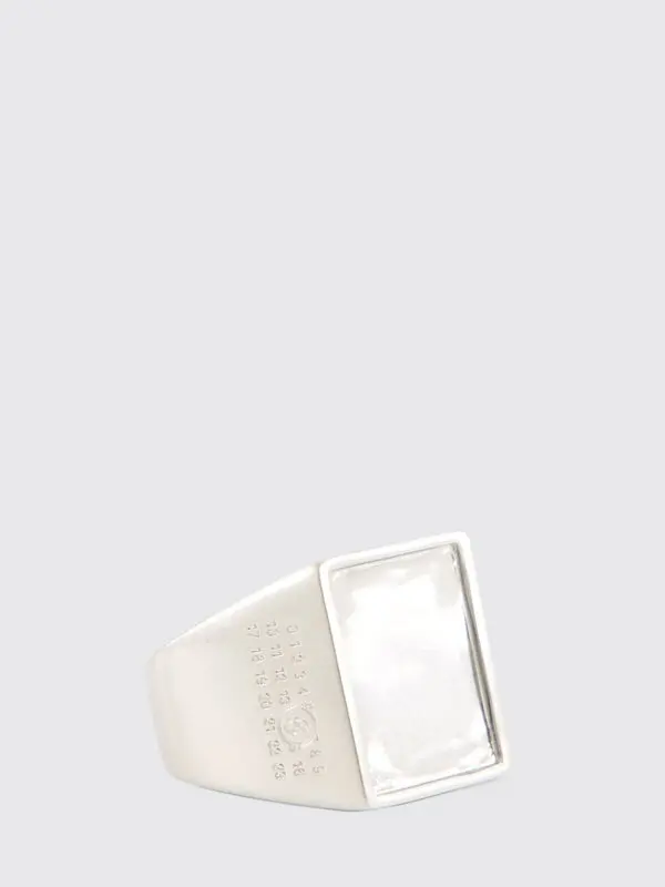 MAISON MARGIELA Rectangular Brass Ring With Engraved Numeric Logo Detail