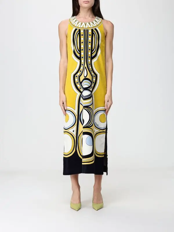 La DoubleJ Totem Ethnic Print Cotton Terry Midi Tunic Dress