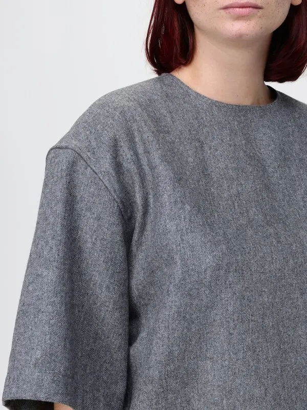 THELATEST Cropped Short-sleeve Wool-blend Knitted Top